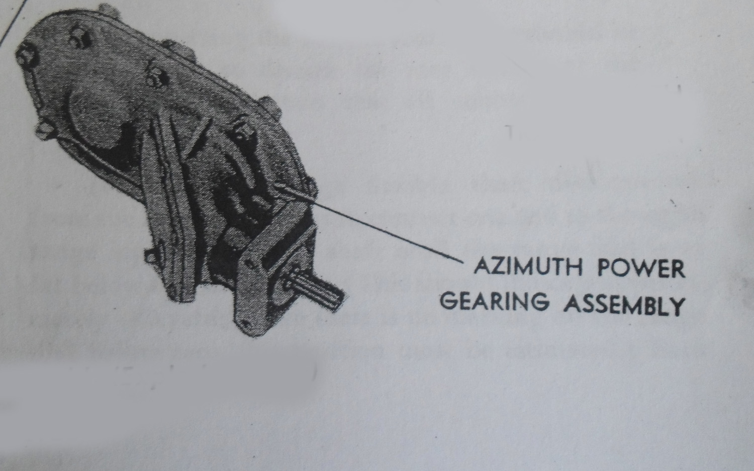 This is the Azimuth power gearing assembly.